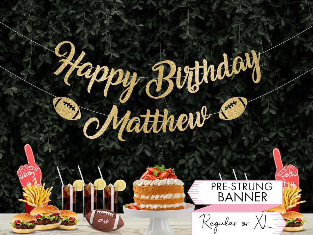 Custom Football Happy Birthday Banner With Ball Football Birthday Party ...