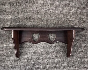 Vintage Country Shelf With Heart Cut Outs and Pegs - Etsy