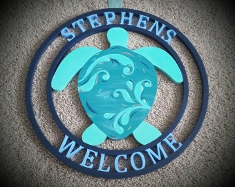 Sea Turtle Welcome Sign - Etsy
