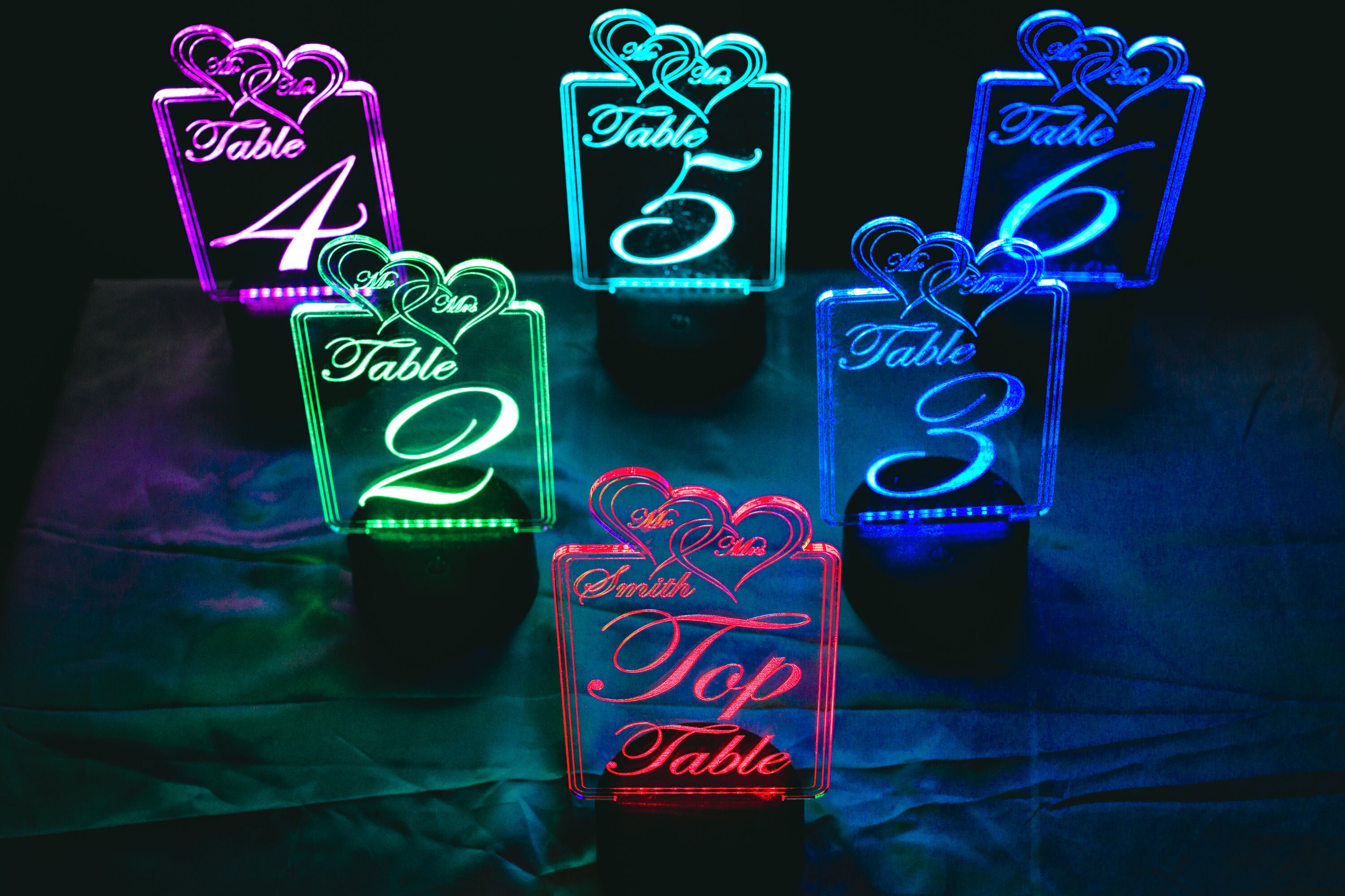 Illuminate LED Colour Table Numbers Custom Wedding / Party / | Etsy