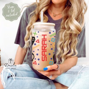 Gamer Glass Cup Personalized Gamer Gift for Dad Gaming Glass Iced ...