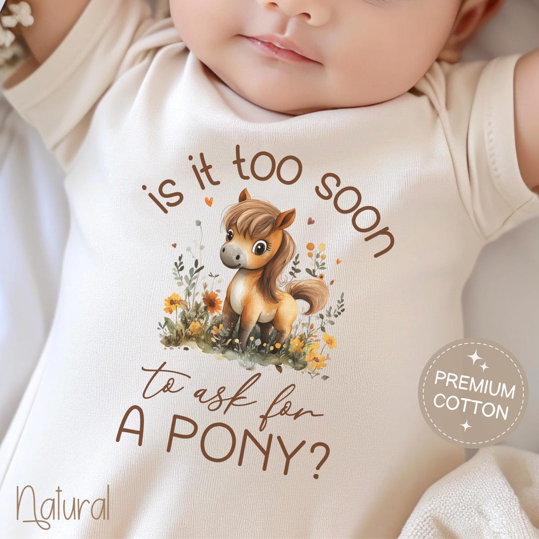 Is It Too Soon to Ask for A Pony Onesie® Cute Floral Pony Bodysuit for Western Baby Shower Gift ...
