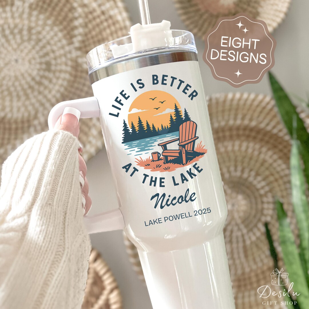 Lake Life Tumbler 40oz. Lake Gift Personalized Life is Better at the ...