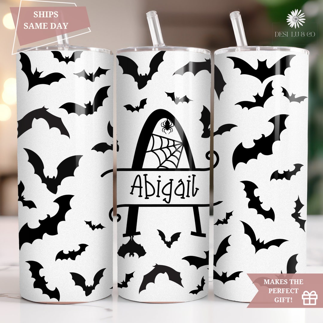 Personalized Bat Tumbler, Monogram Bat Travel Cup, Personalized ...
