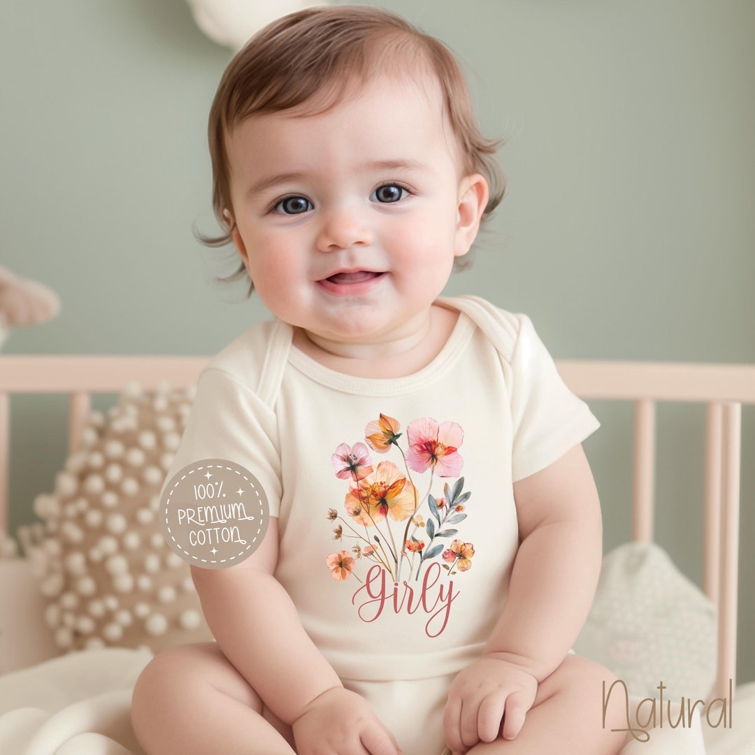 Floral Onesie® Wildflower Baby Shirt Floral Baby Onesie® for Girl ...