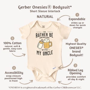Funny Uncle Onesie® I'd Rather Be Uncle Baby Bodysuit Uncle Baby ...