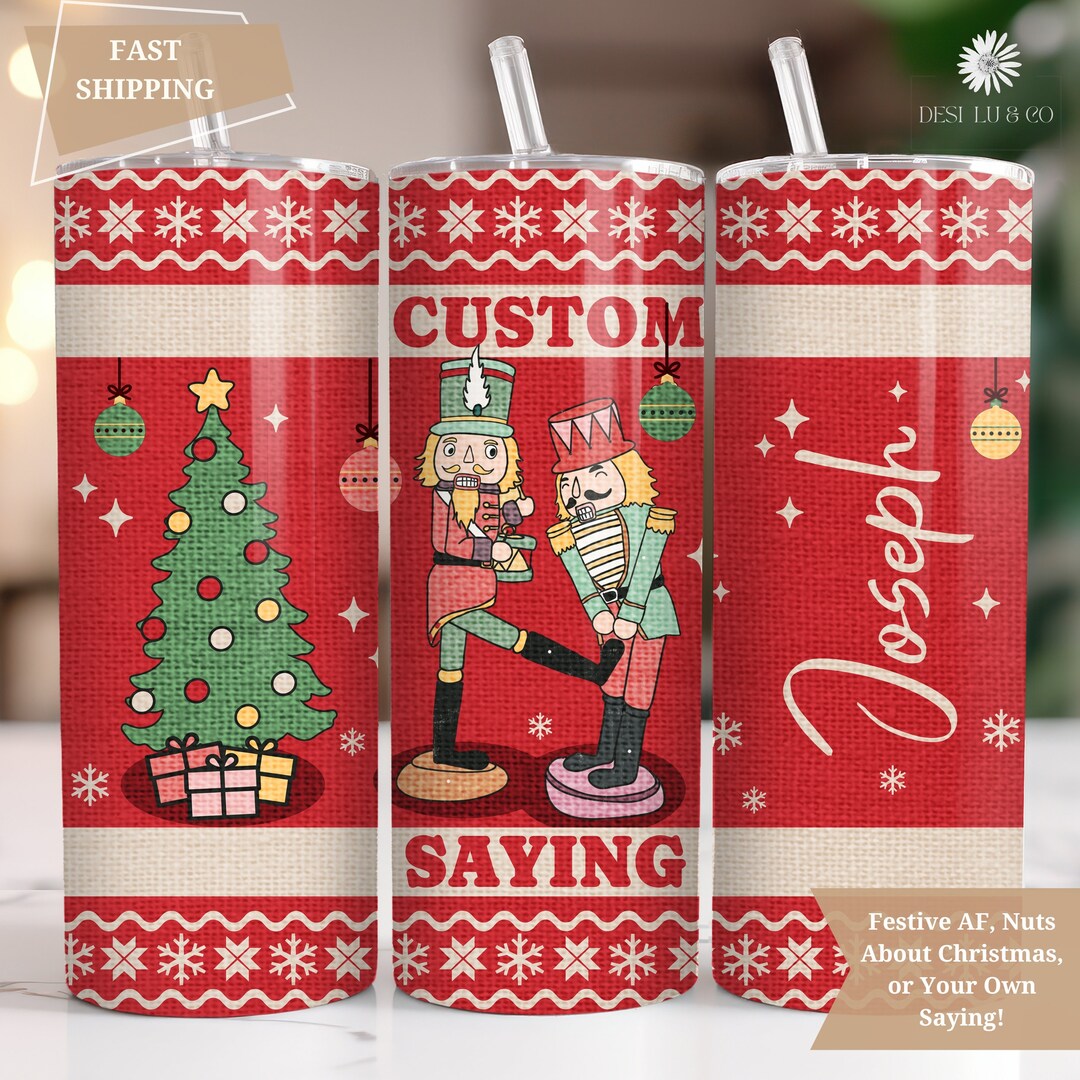 Funny Christmas Tumbler Cup, Ugly Christmas Sweater Tumbler, Festive AF ...