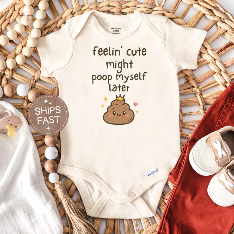 Cute Onesie® Funny Baby Onesie® Poop Baby Bodysuit Funny Baby Shower ...