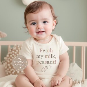 Funny Baby Onesie® Fetch My Milk Peasant Onesie® Funny Baby Bodysuit ...