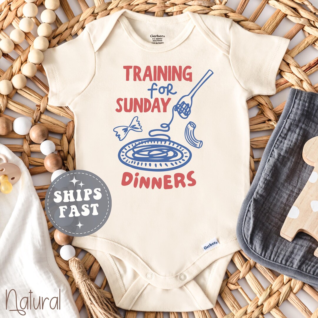 Training for Sunday Dinners Onesie® Funny Italian Baby Bodysuit Pasta ...