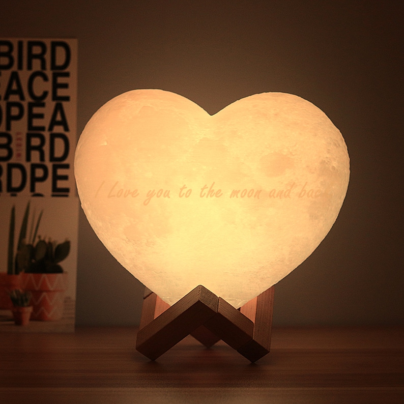 3D Printed Heart Shaped Love Lamp Personalized with Text & | Etsy