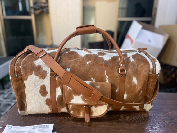 Cowhide Duffel Gear Mega Duffel Cow Leather Hand Bags Cowhide | Etsy