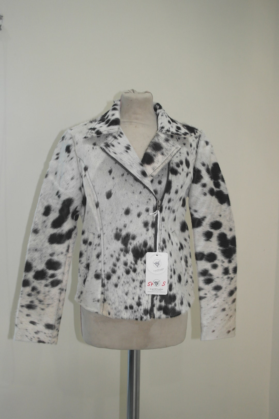 Luxurious Cowhide Hair on Hide Leather Jacket Trendy Fashion Statement ...