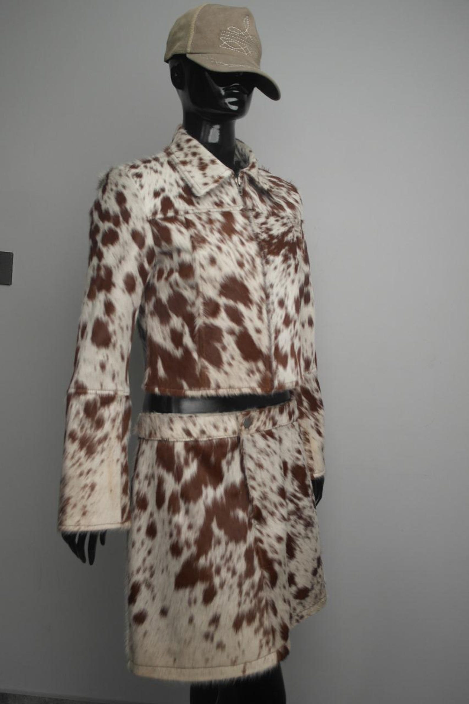 Cowhide Skirt and Jacket Set, Handmade Women's Western Outfit, Hair on ...
