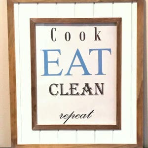 Kitchen Decor Instant Download,cook Eat Clean Repeat, Kitchen Design ...