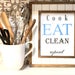 Kitchen Decor Instant Download,cook Eat Clean Repeat, Kitchen Design ...
