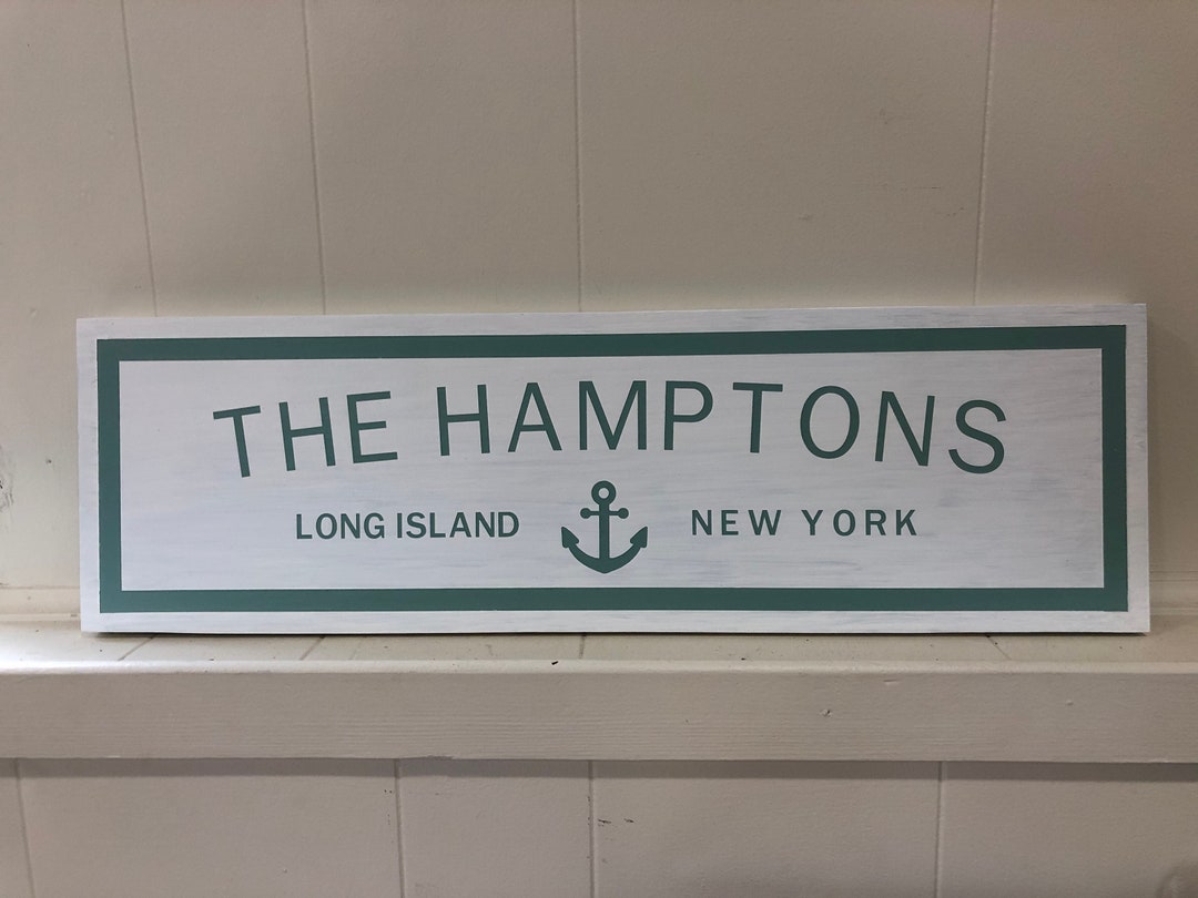 Hamptons Sign, Long Island New York, Rustic Beach Decor - Etsy