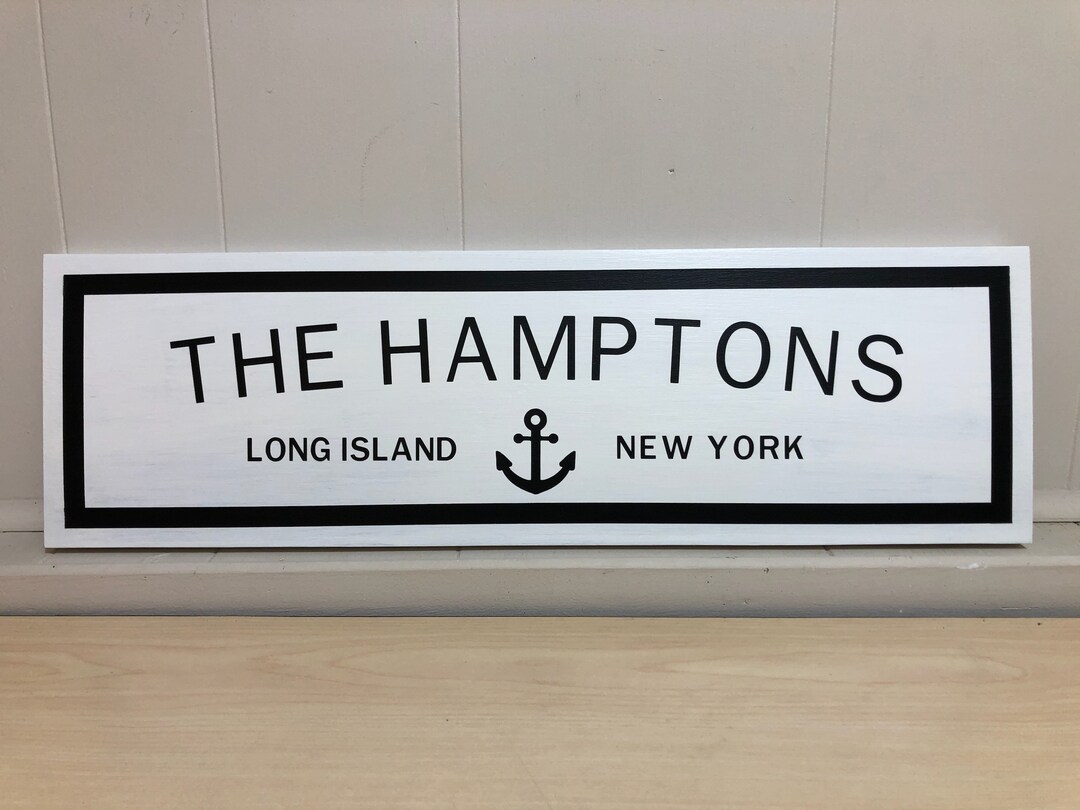 The Hamptons Sign, Long Island New York, Rustic Beach Decor - Etsy