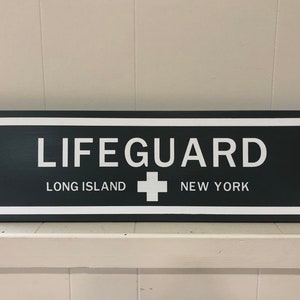Lifeguard Sign, Long Island New York, Rustic Beach Decor - Etsy