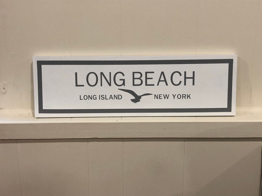 Long Beach Wood Sign, Long Island, New York, Rustic Beach Decor - Etsy