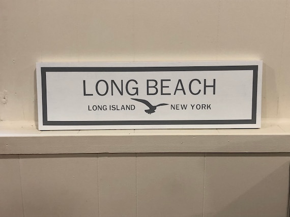 Long Beach Wood Sign Long Island New York Rustic Beach - Etsy