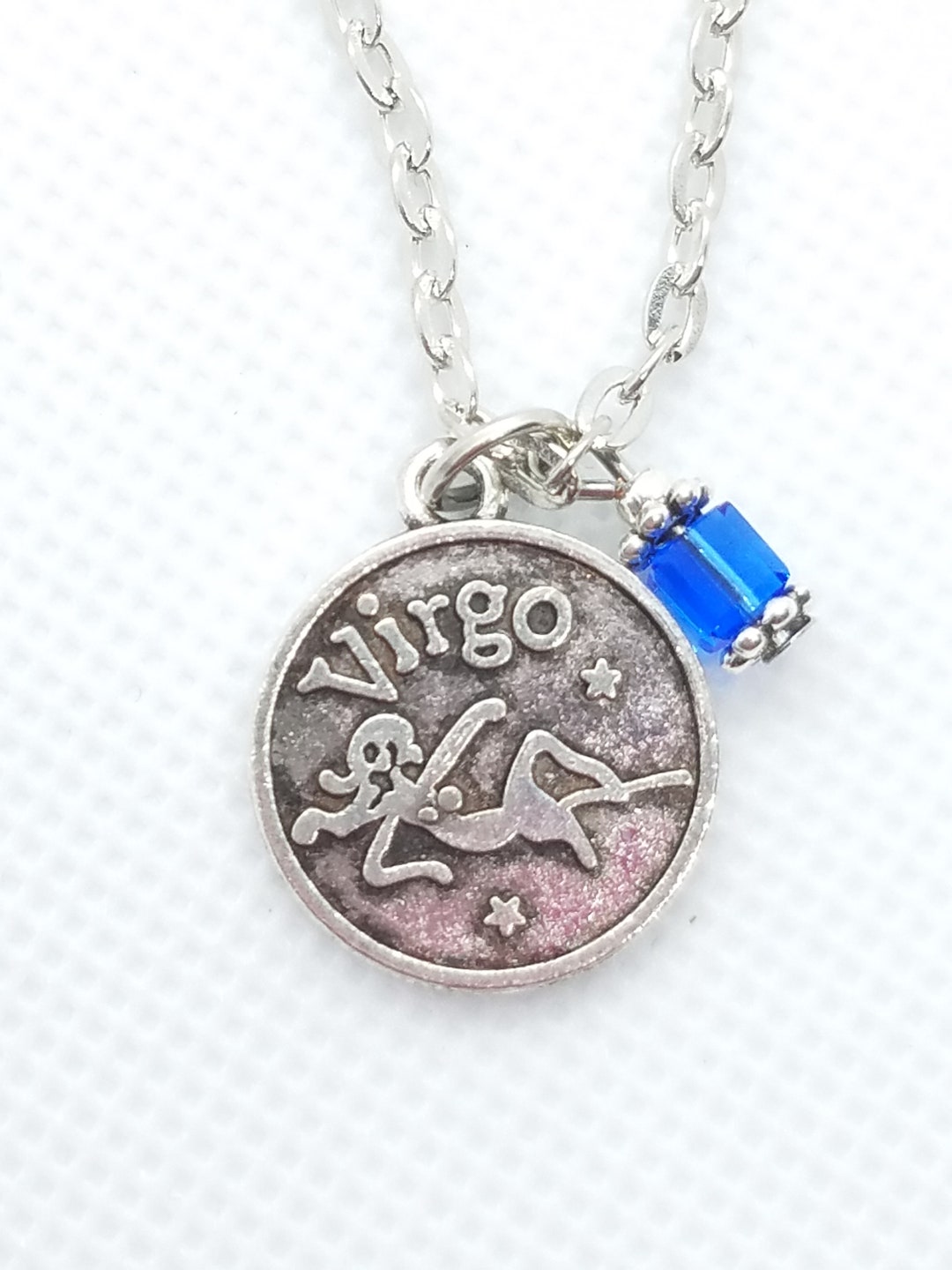 Silver Zodiac Virgo Necklace With Swarovski Crystal Pendant - Etsy