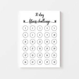 Printable 30 Day FITNESS Challenge Chart. Digital 30 Day Challenge ...