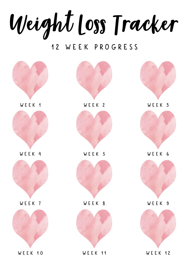 Printable Weight Loss Tracker 5 X Digital Weekly Weight Etsy Uk