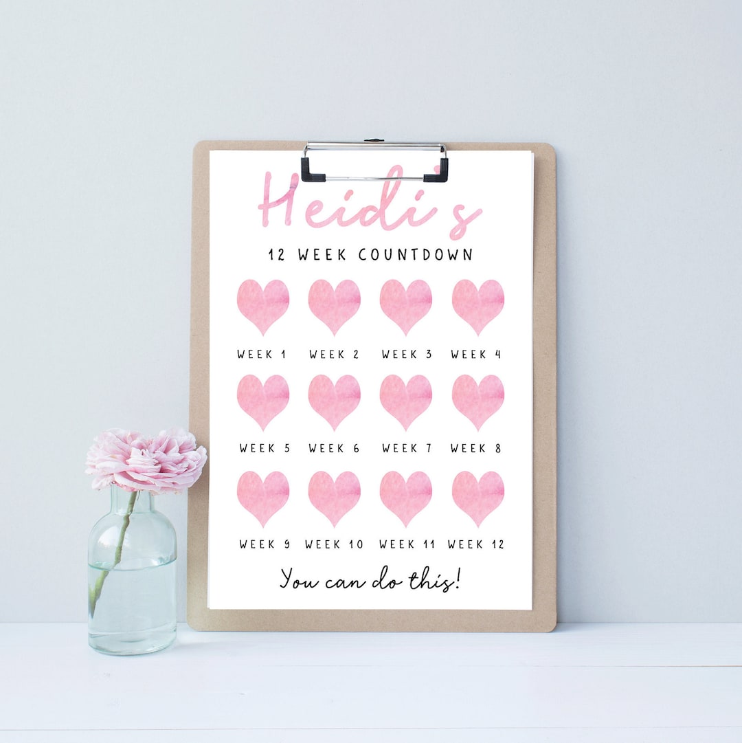 Personalised 12 Week Weight Loss Tracker. 12 Week Challenge, 12 Week ...