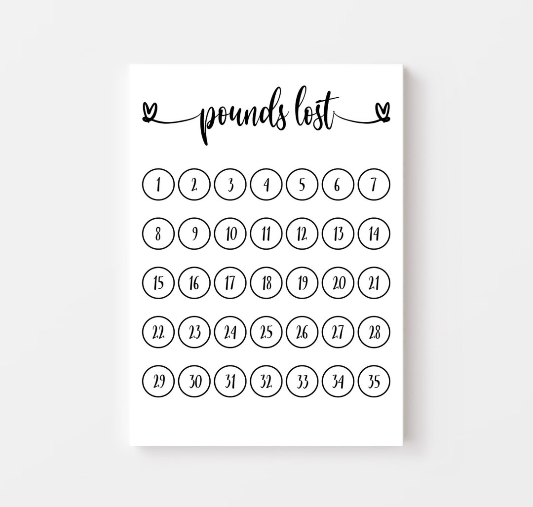 35 Pounds Lost Weight Loss Tracker. 2.5 Stone Digital Weight Loss ...