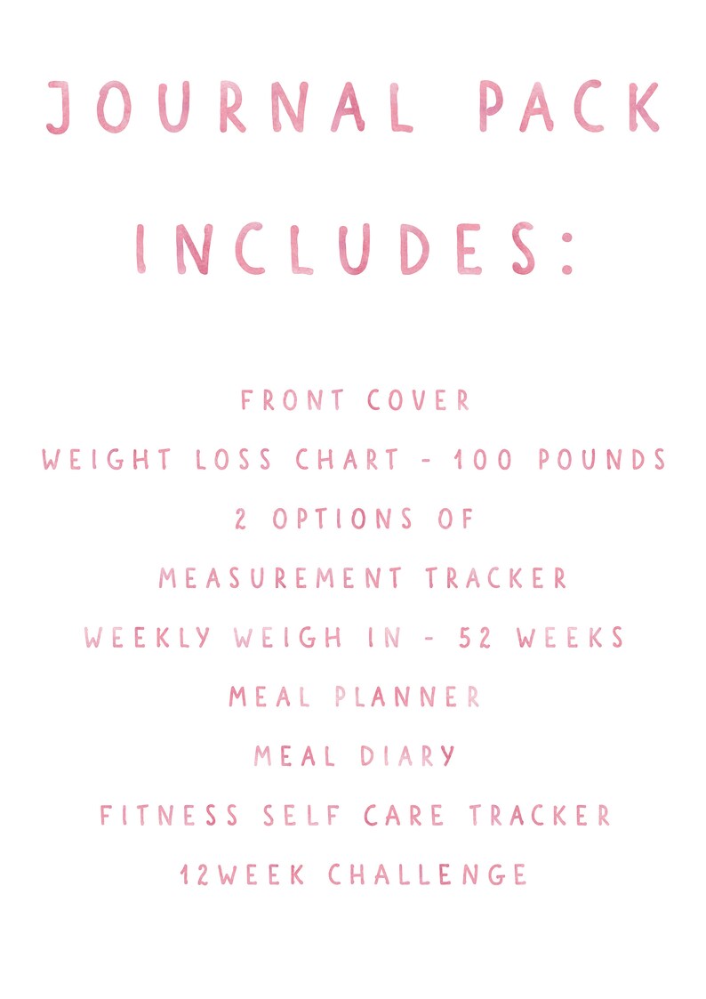 Weight Loss Tracker Digital Weight Loss Journal Printable. | Etsy