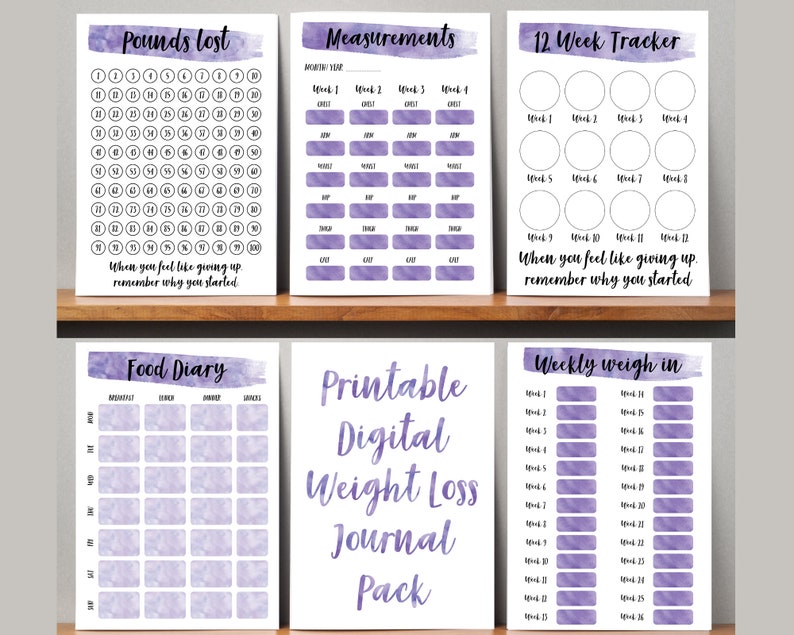 Printable Weight Loss Tracker Journal. Digital Weight Loss - Etsy