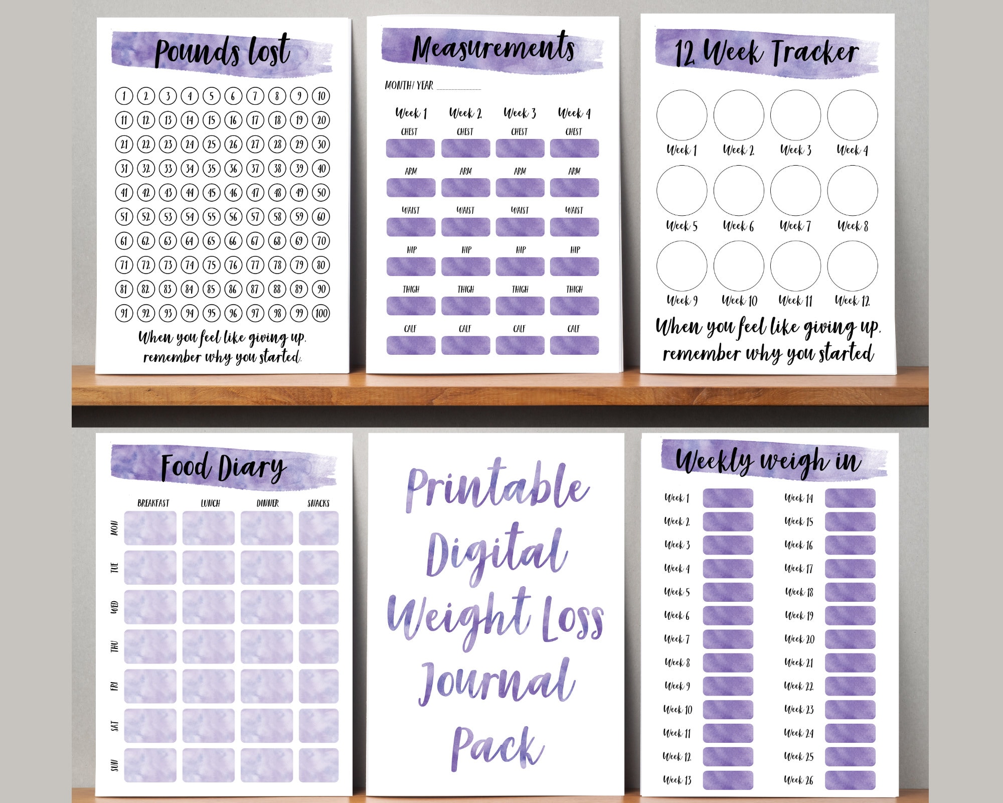 Printable Weight Loss Tracker Journal. Digital Weight Loss | Etsy UK