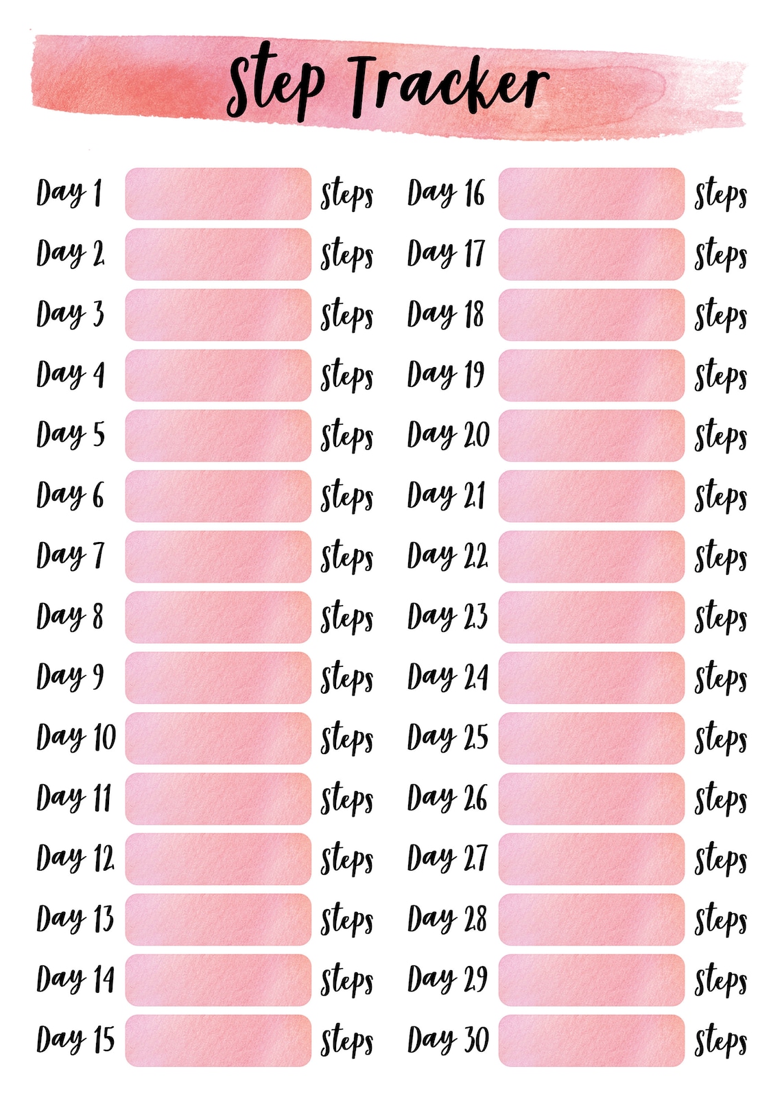 STEP Tracker & WATER Tracker Printable. Digital Walking - Etsy