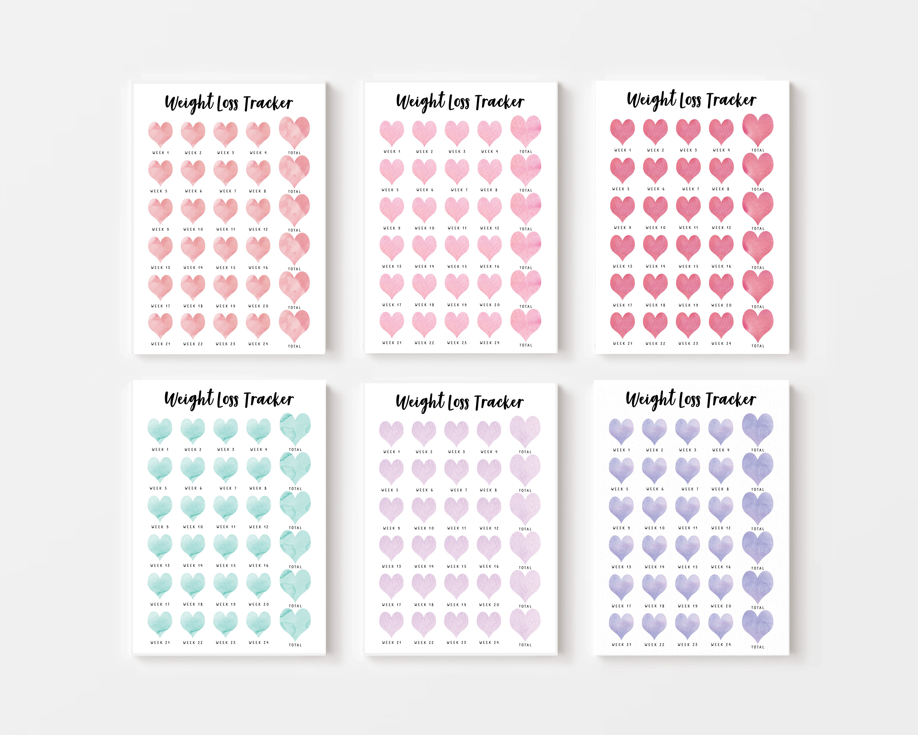 Weight Loss Tracker Printable Gorgeous Digital Weekly Etsy Uk