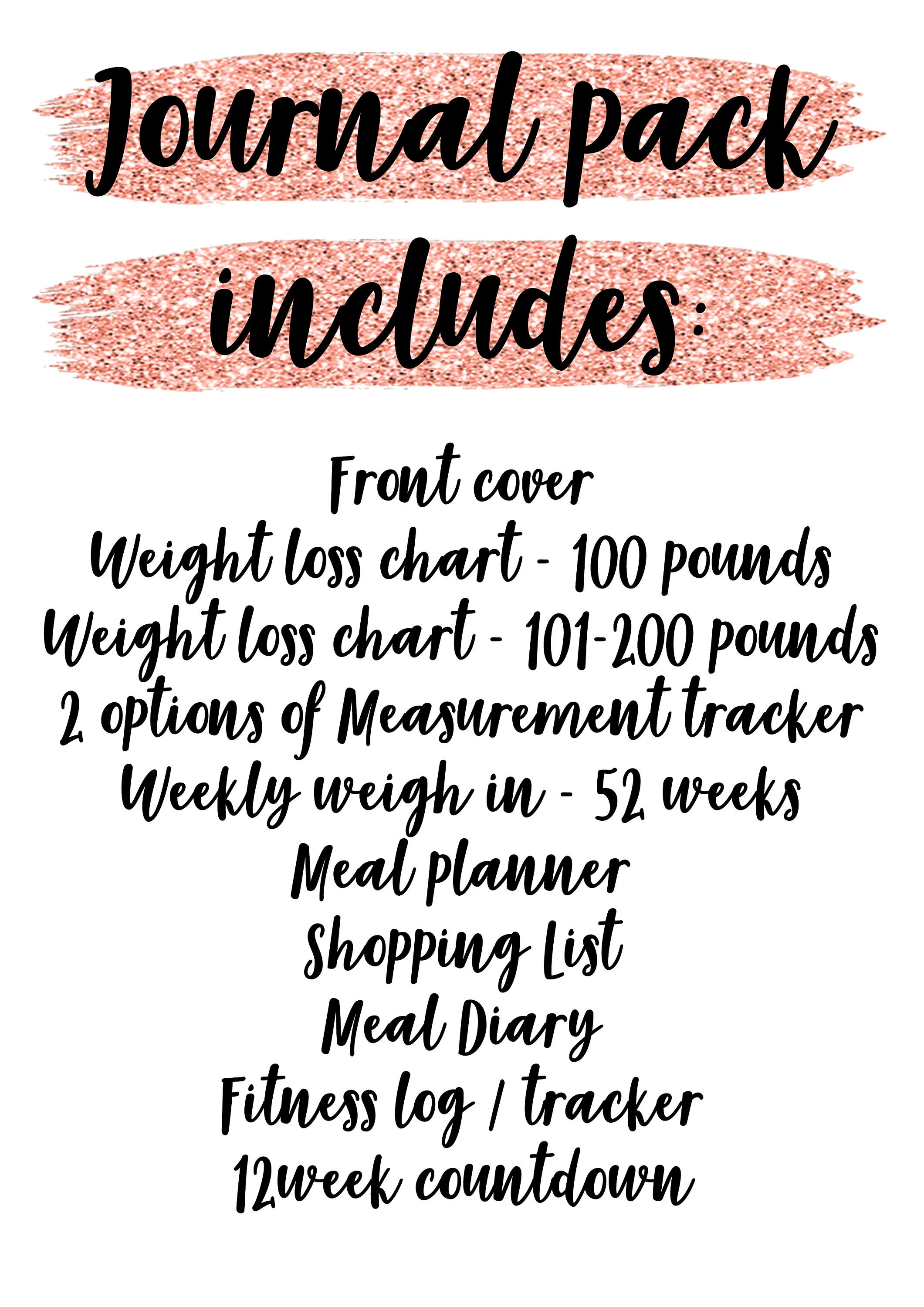 Printable Weight Loss Tracker Journal. Digital Weight Loss | Etsy