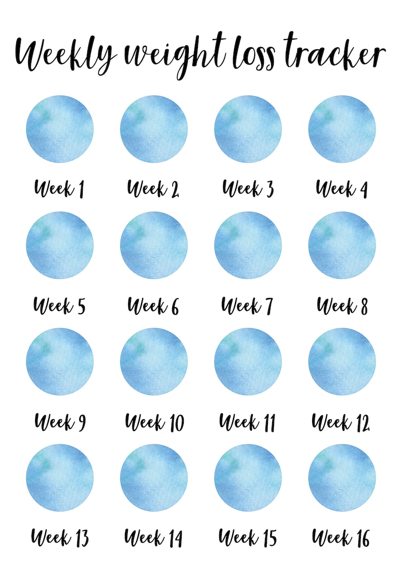 Weight Loss Tracker Printable. Gorgeous Digital Weekly - Etsy