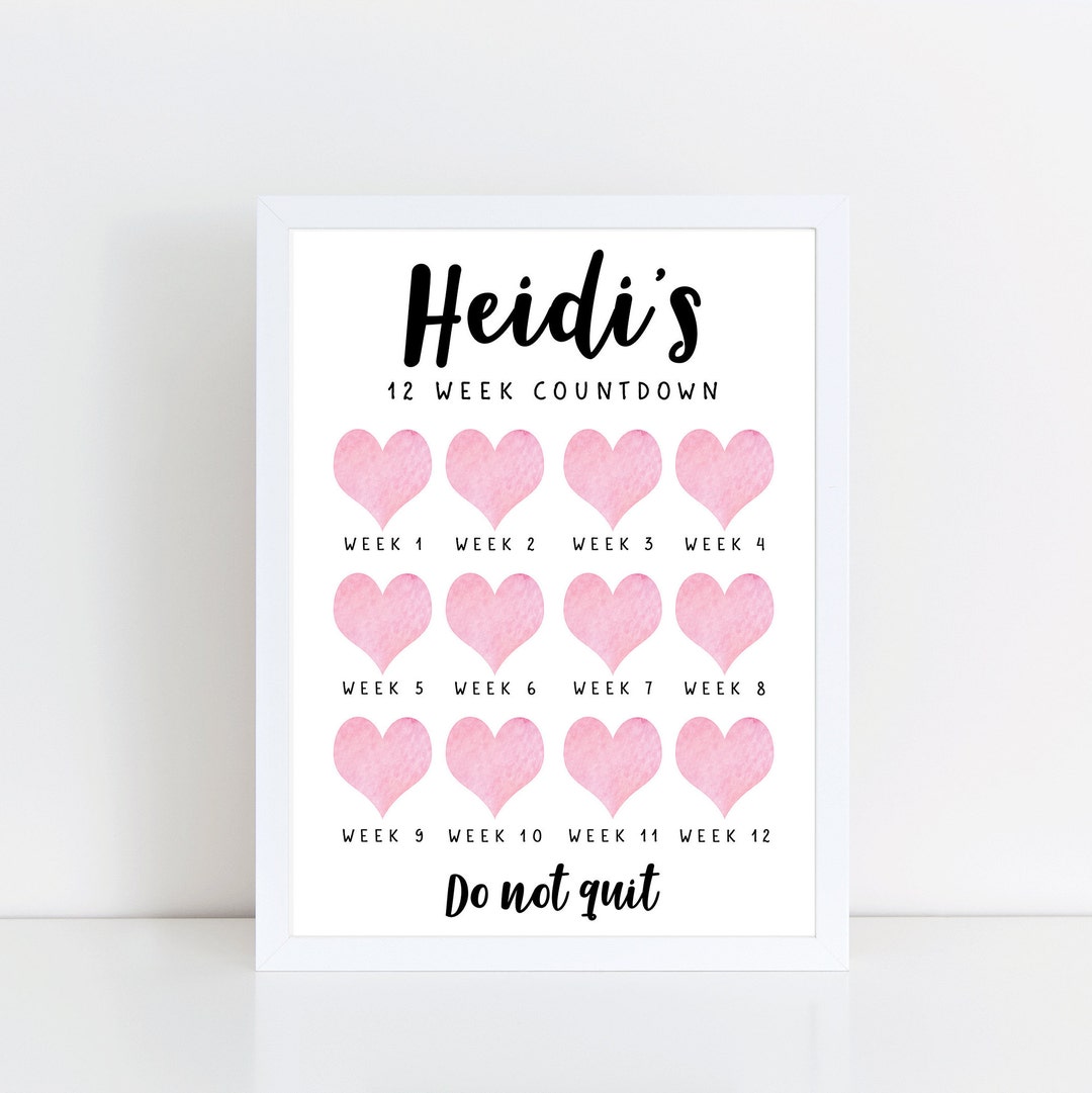 Personalised 12 Week Challenge Chart. Habit Exercise Weight Loss ...