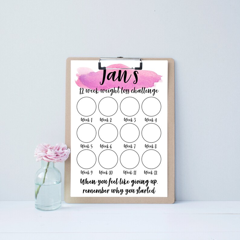 12 Week Weight Loss Tracker Template