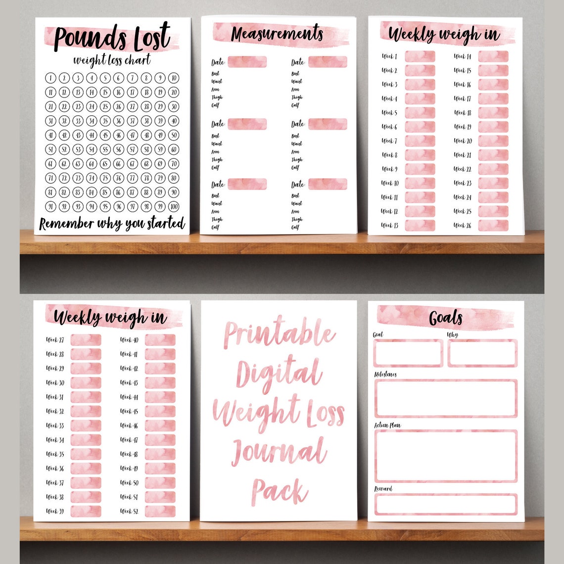 Printable Weight Loss Tracker Journal. Digital Weight Loss - Etsy
