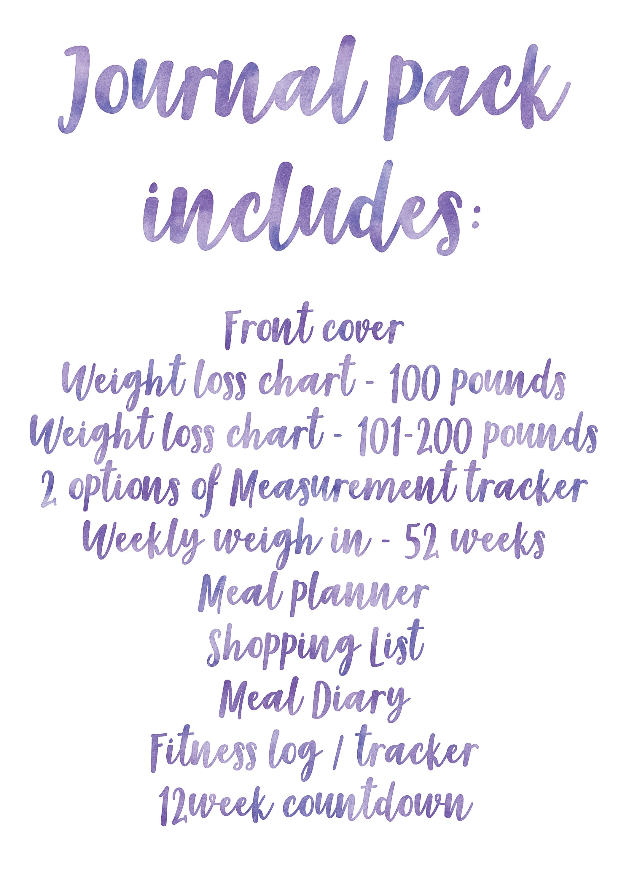 Printable Weight Loss Tracker Journal. Digital Weight Loss Chart, Wkly ...