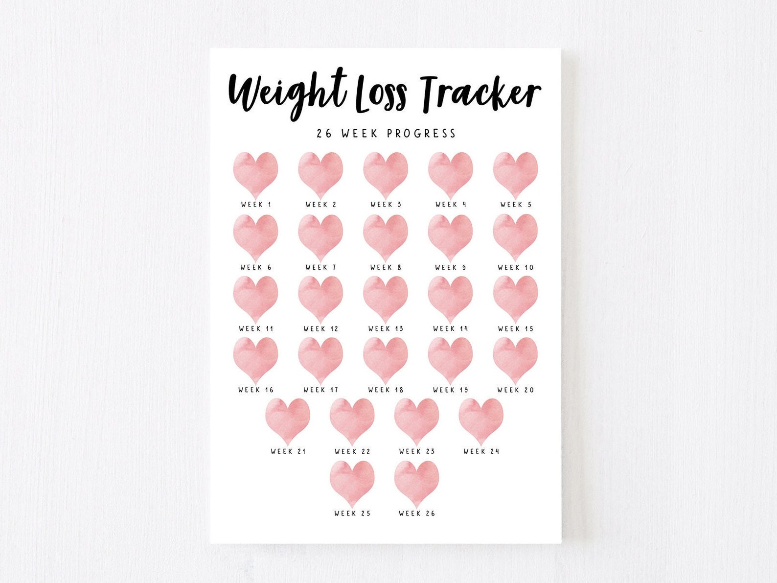 Printable Weight Loss Tracker. 5 X Digital Weekly Weight - Etsy
