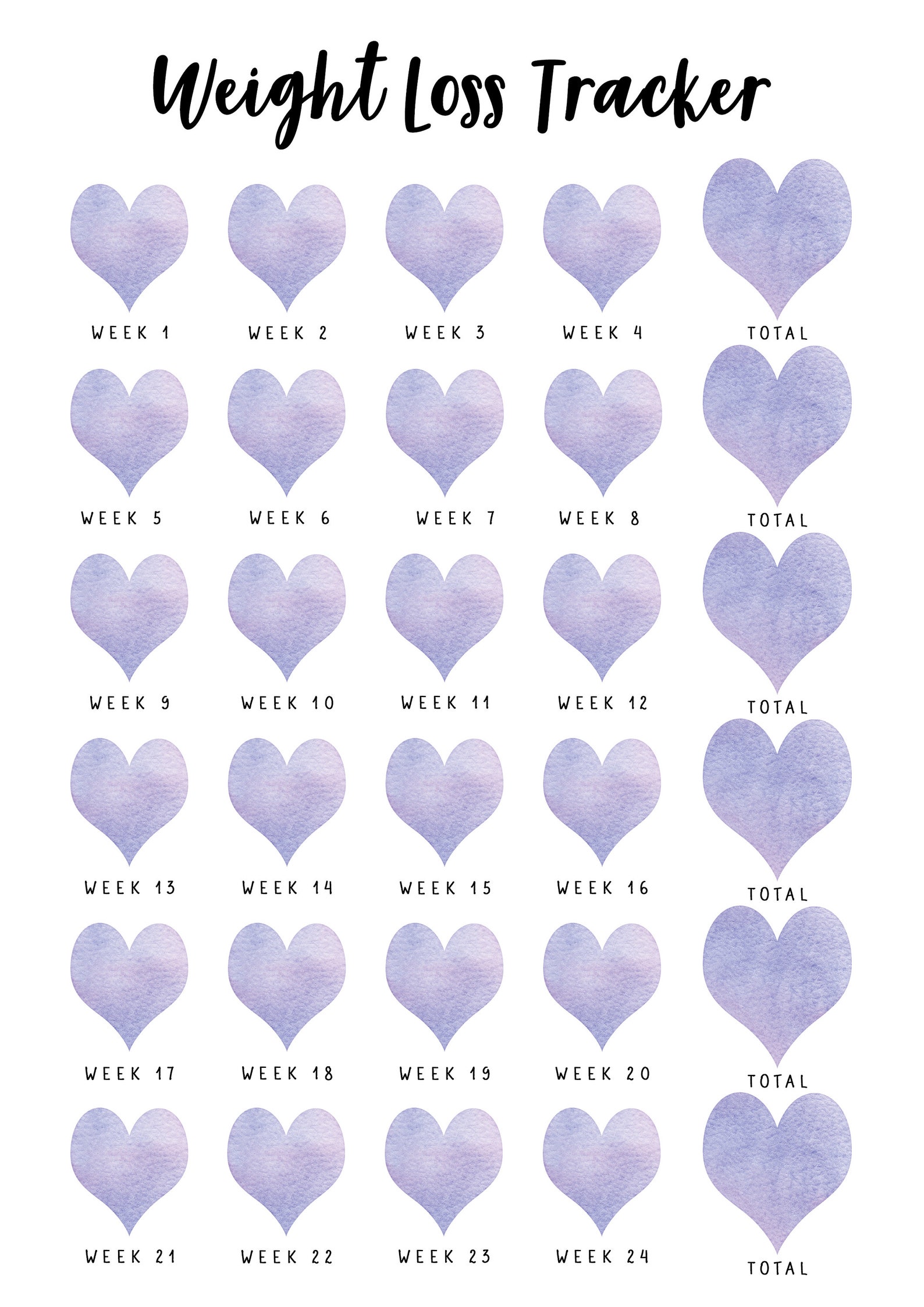 Weight Loss Tracker Printable. Gorgeous Digital Weekly - Etsy UK