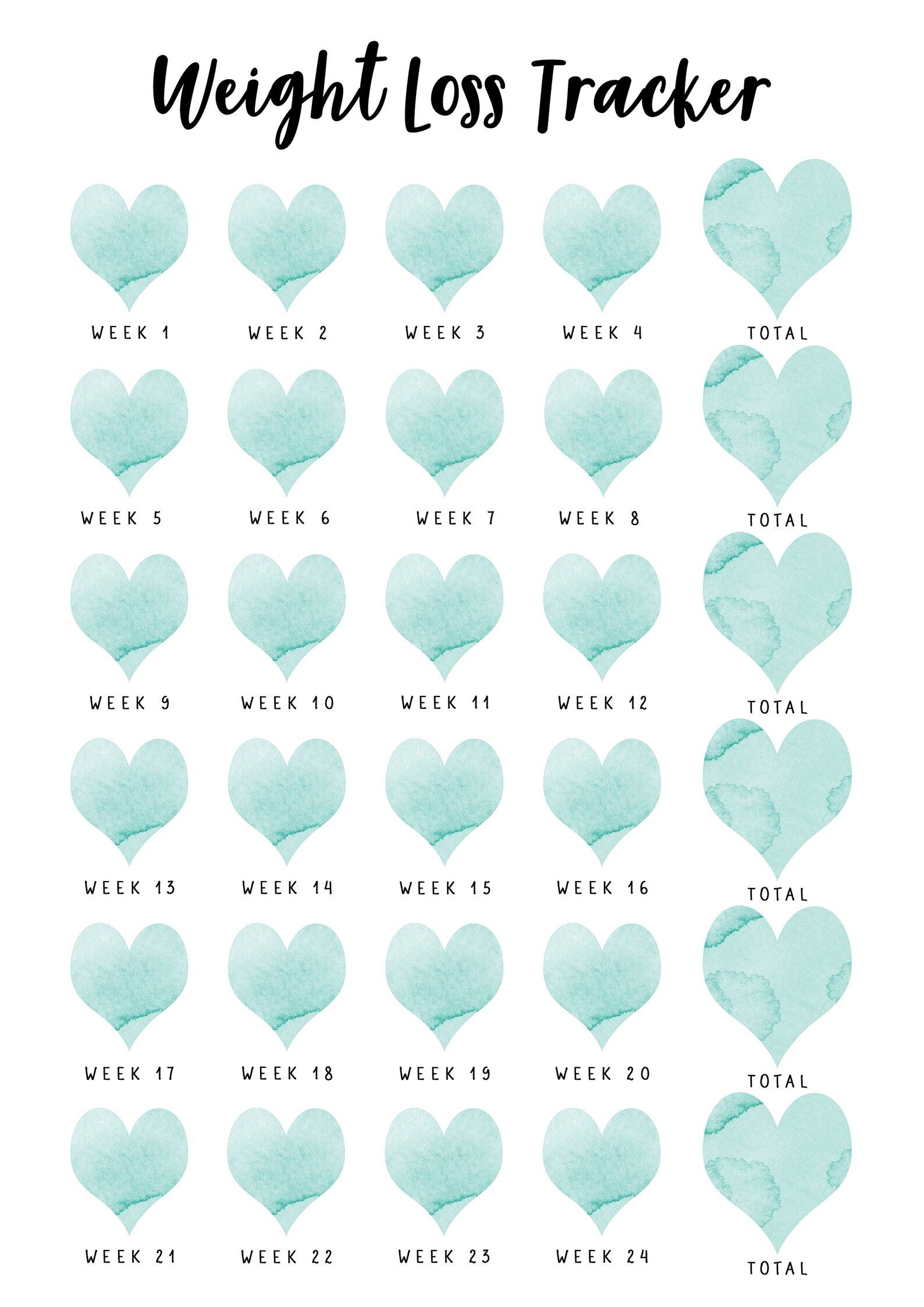 Weight Loss Tracker Printable. Gorgeous Digital Weekly - Etsy UK