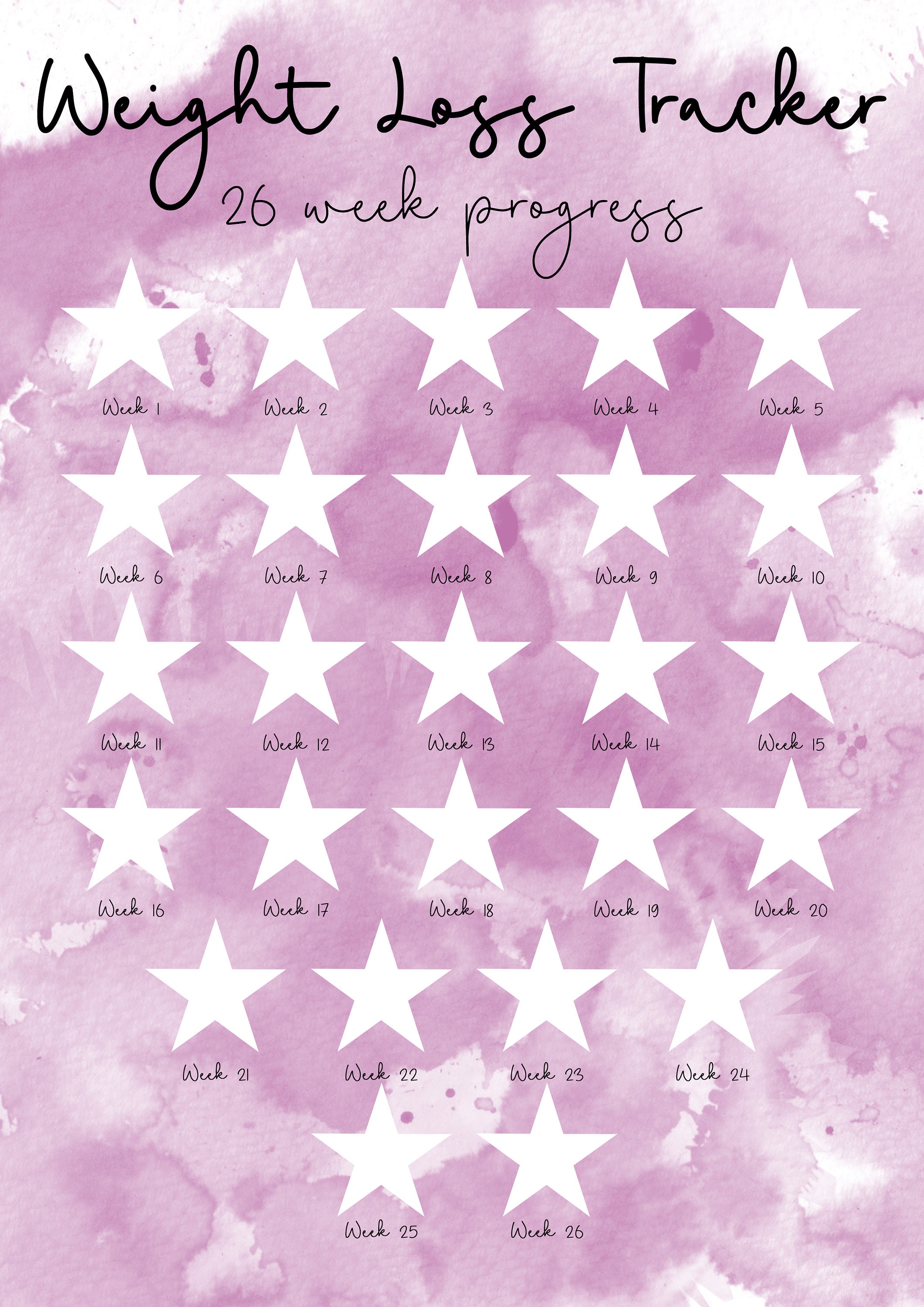 Digital Weight Loss Tracker. Printable Weekly Weight Tracker - Etsy