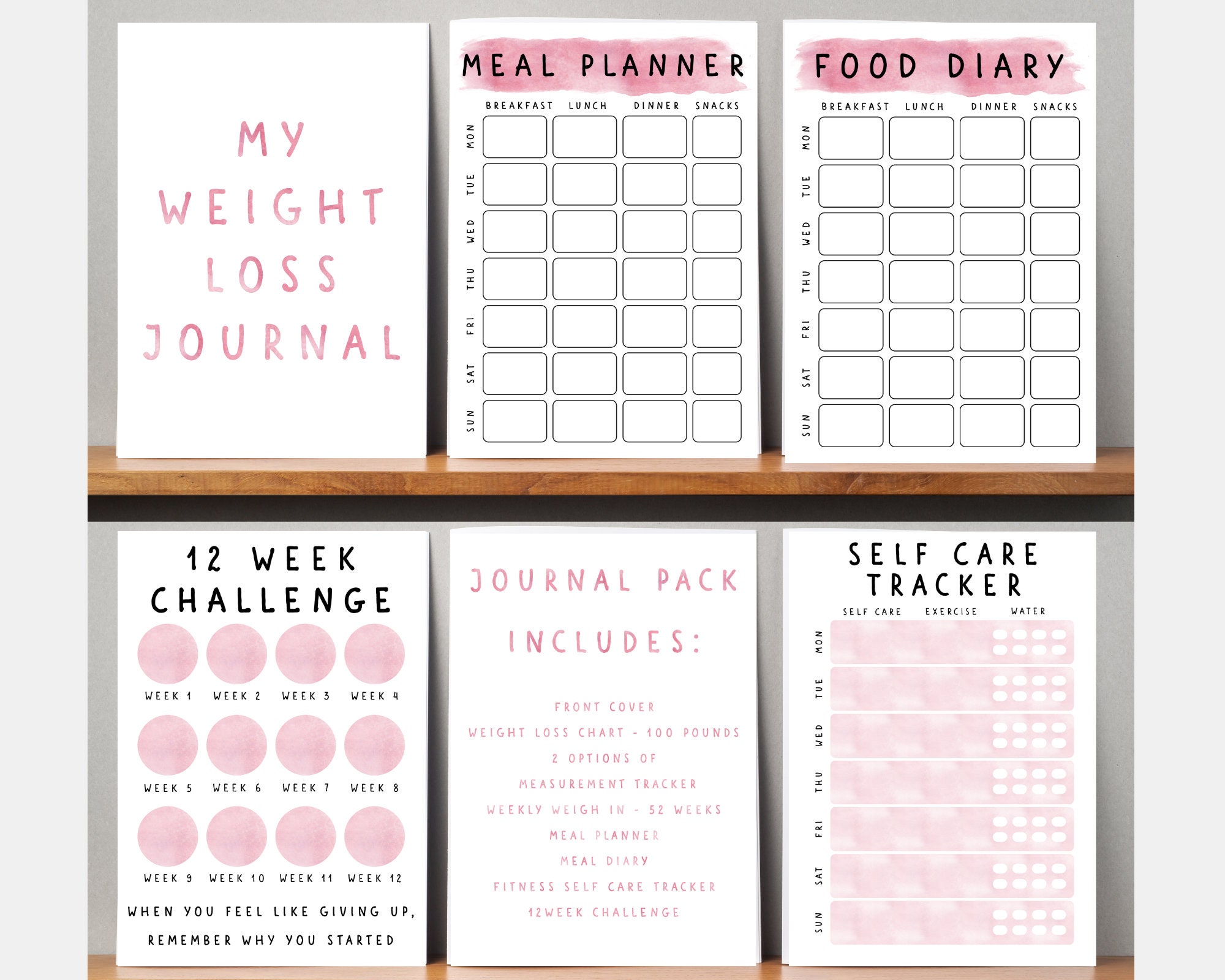 Weekly Weight Loss Tracker, Digital Weight Loss Journal Printable ...