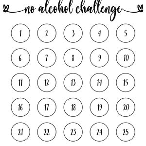 Printable 30 Day No Alcohol Challenge Tracker (digital Download) - Etsy