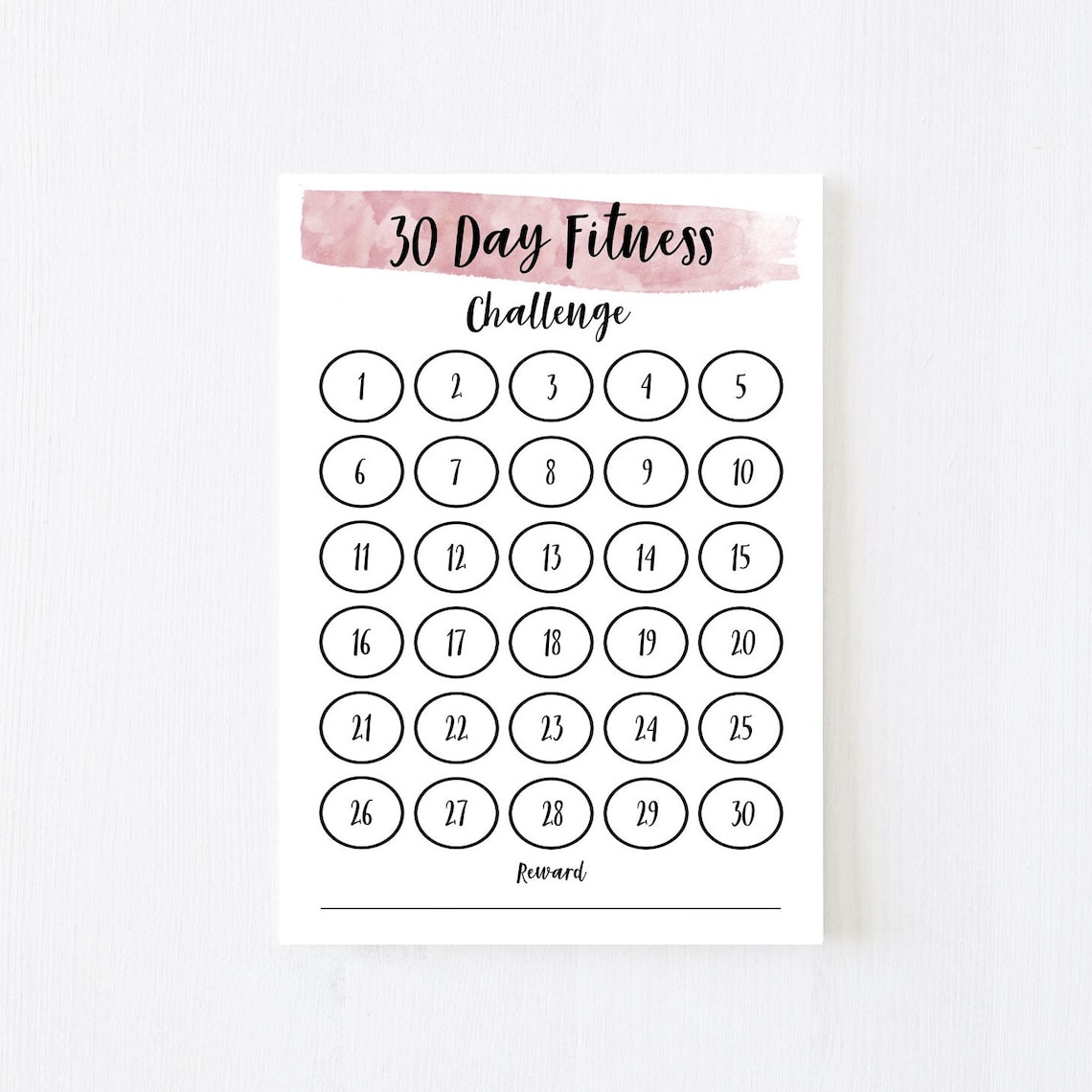Printable 30 Day Fitness Challenge Chart. Digital 30 Day Habit Tracker ...