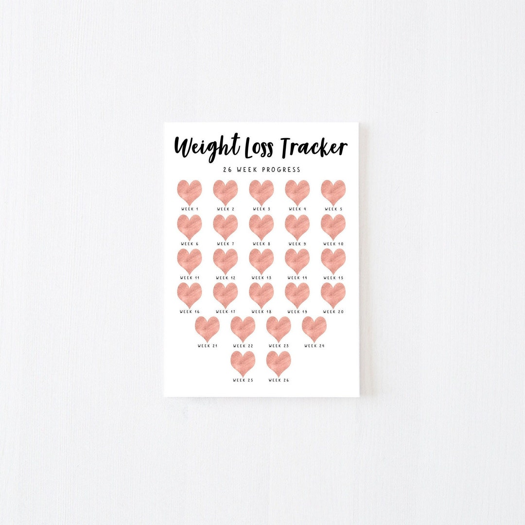 Weight Loss Tracker Printable. 3 X Metallic Digital Weekly Weight ...