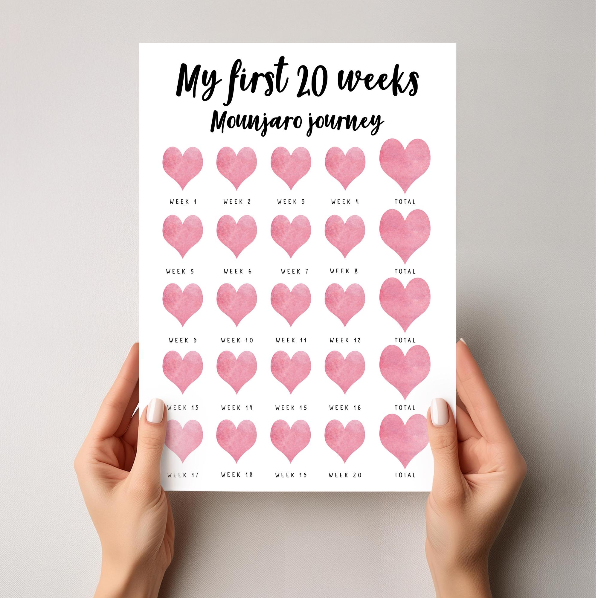 GLP 1 Weight Loss Tracker Printable | Mounjaro Weekly Progress Chart ...